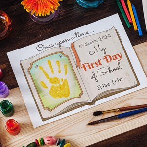 First Day of School Handprint Craft Printable, Back to School Handprint ...