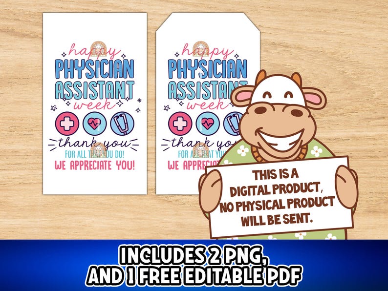Physician Assistant Week Tags Printable, Physician Associate Gift Tag ...