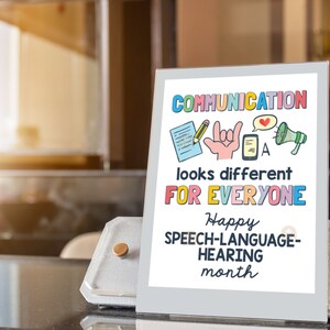 National Speech Language Hearing Month Signs Printable, Speech Language ...