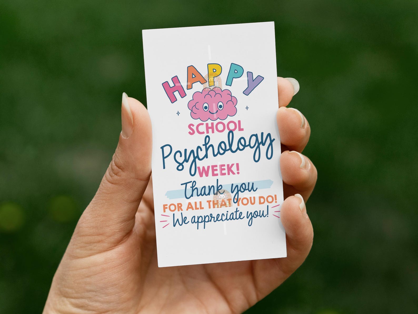 School Psychology Week Tag Printable, School Psych Gift Tag, School ...