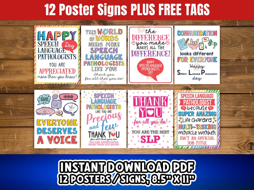 Speech Language Pathologist Signs Bundle Printable, Pathologist Day ...