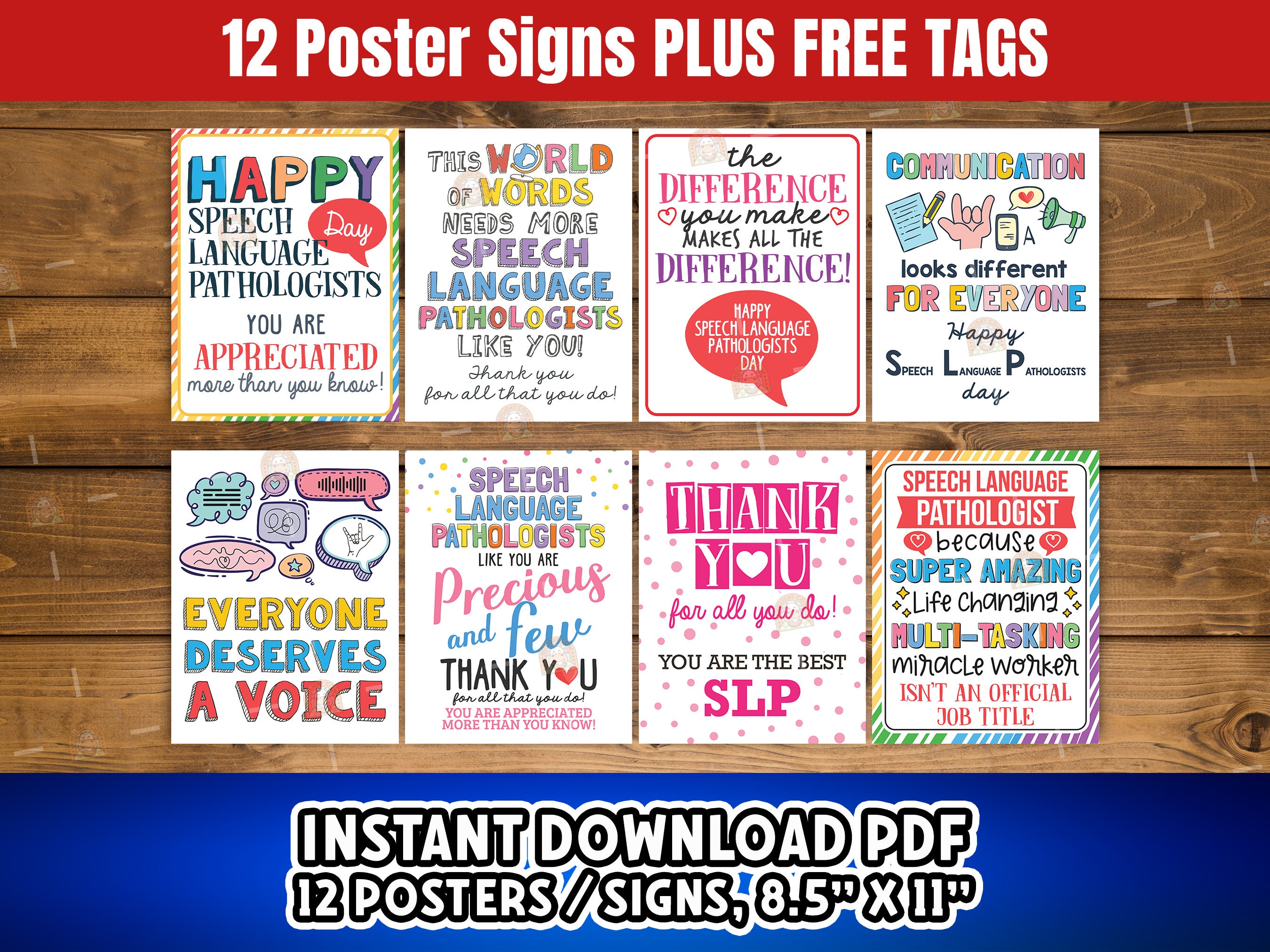 Speech Language Pathologist Signs Bundle Printable, Pathologist Day ...