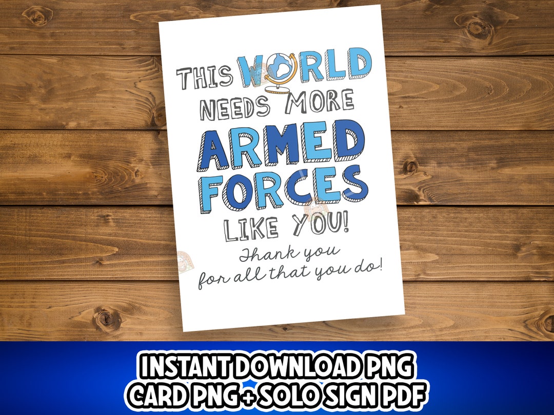 Armed Forces Day Card, Printable UK Armed Forces Day Sign, Thank You ...