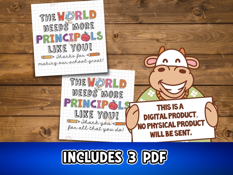 Principal Appreciation Tag, School Principal Gift Tag Printable ...