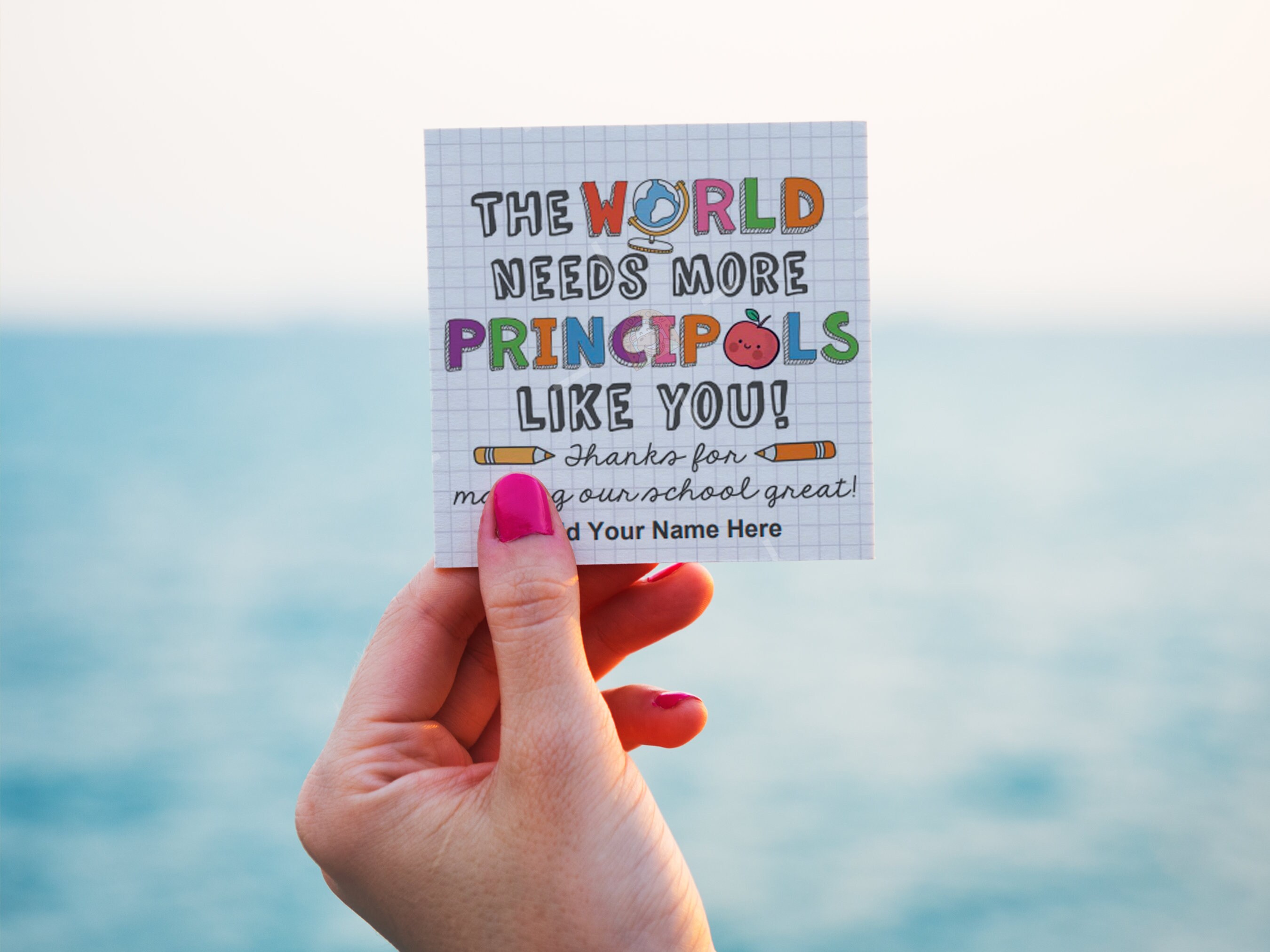 Principal Appreciation Tag, School Principal Gift Tag Printable ...