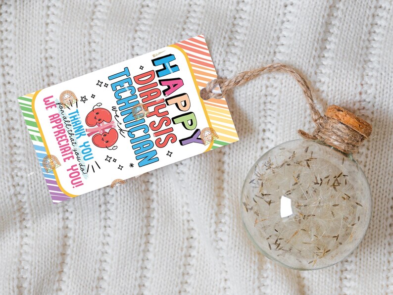 Dialysis Tech Week Printable Tag, Dialysis Tech Gift Tags, Dialysis ...