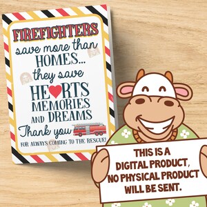 Firefighters Card, Firefighter Gift Printable, International ...