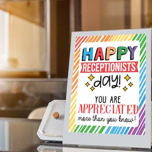 Receptionists Sign Bundle, Printable Happy Receptionists Day Poster ...