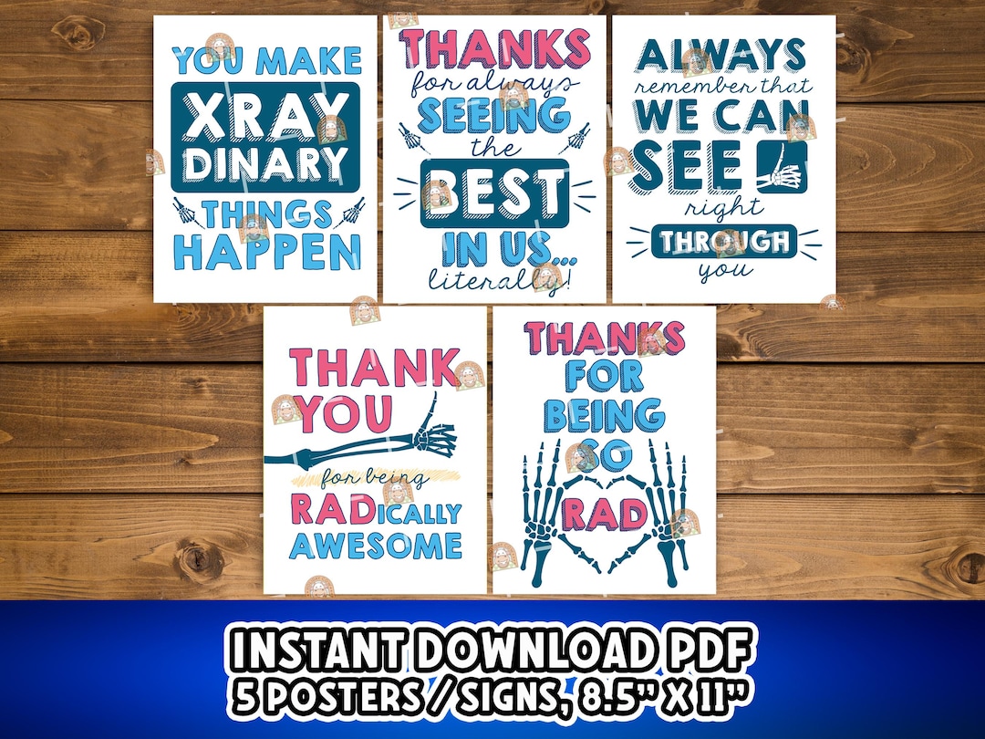 Rad Tech Gift Printable, Xray Tech Gift, Thank You Rad Tech Card, Rad ...