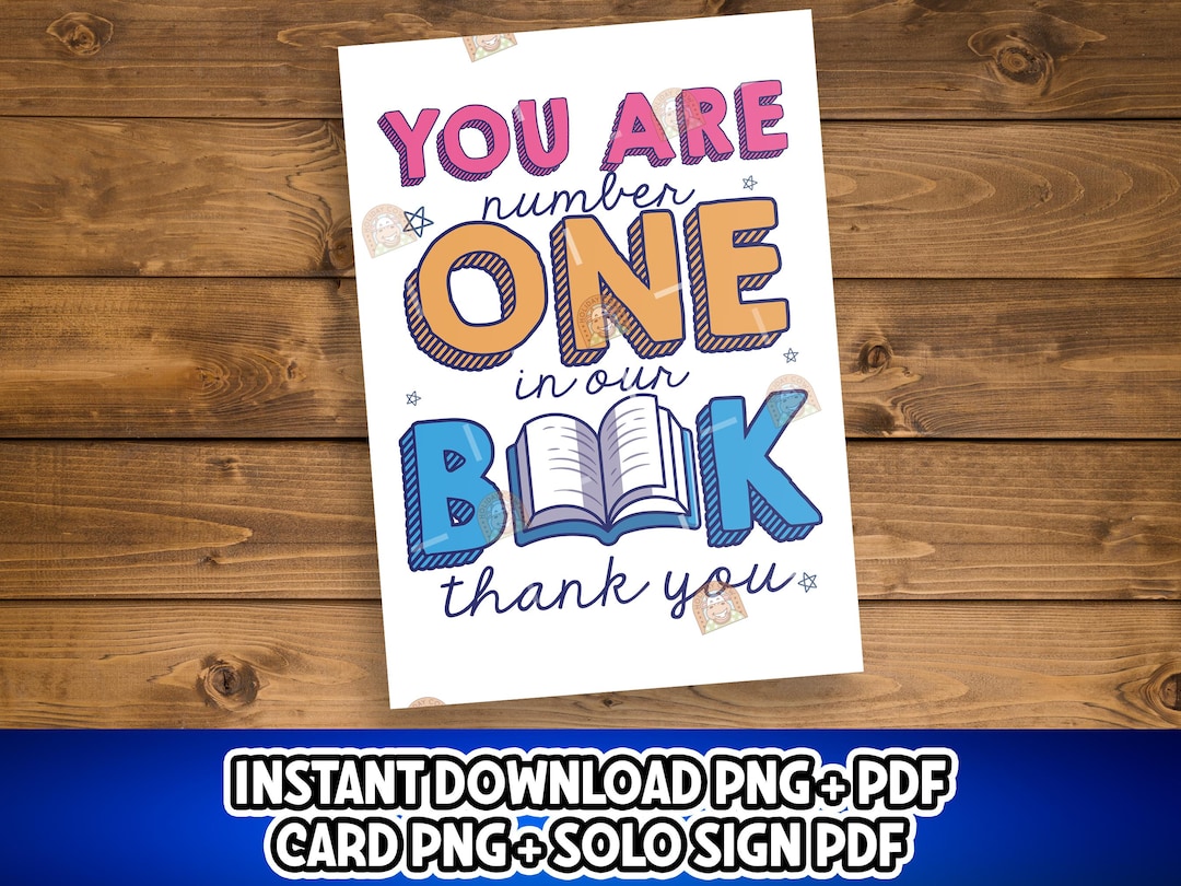 Librarian Gift, Printable Librarian Card, Thank You Librarian Day Gift ...