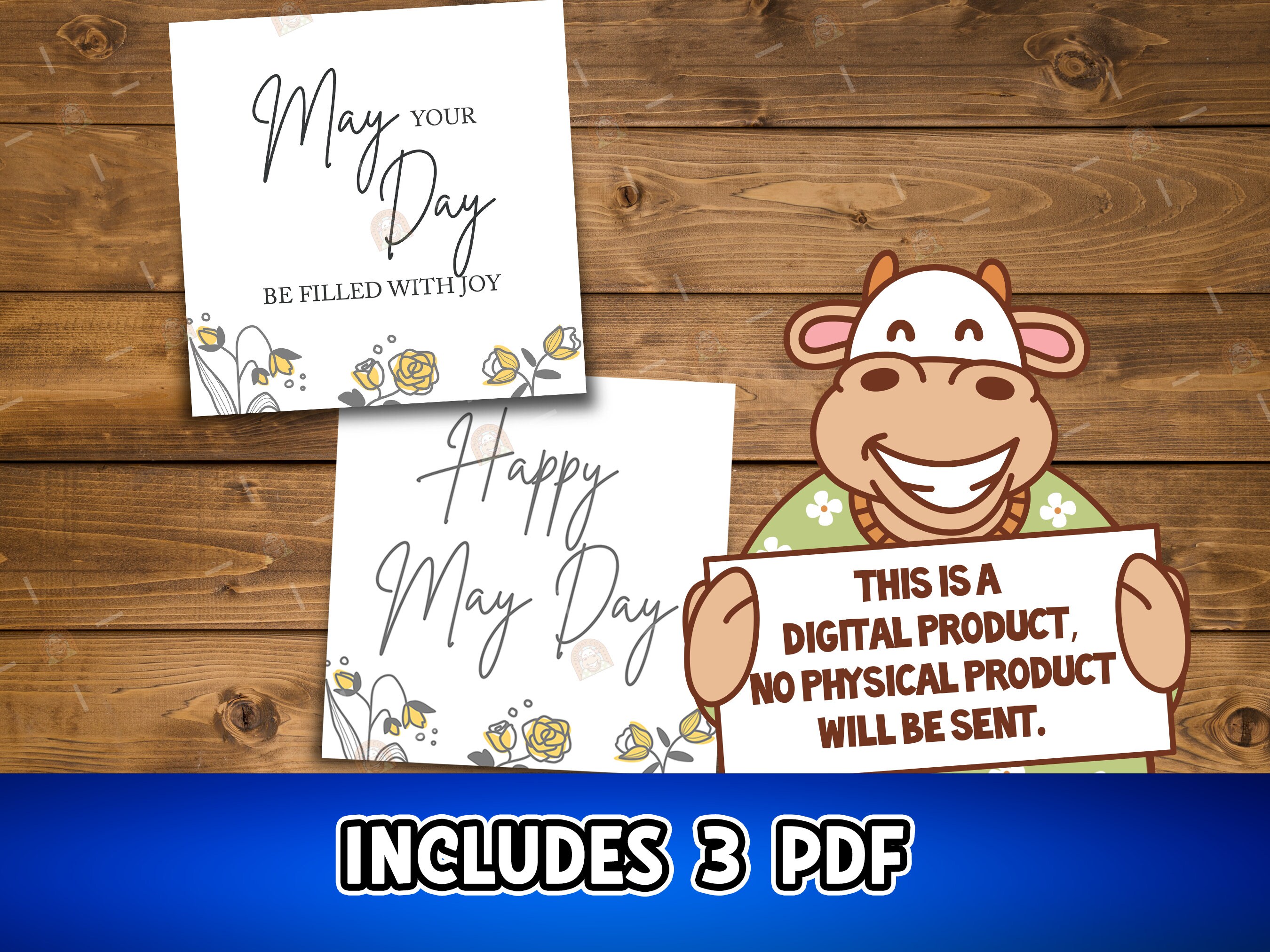 May Day Tags Printable, Happy May Day Gift Tag, Elegant May Day Basket ...