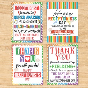 Receptionists Sign Bundle, Printable Happy Receptionists Day Poster ...