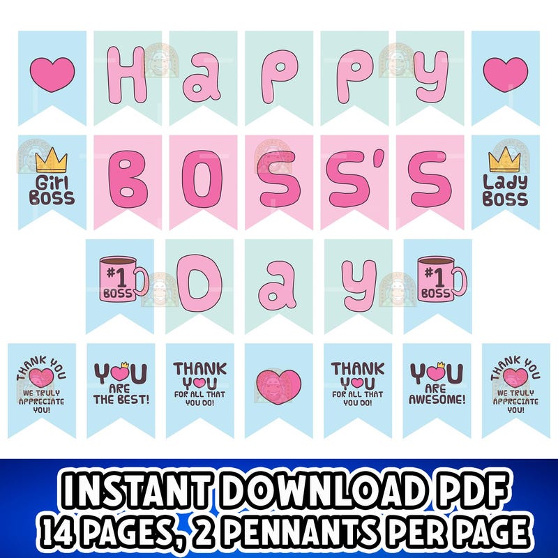 Happy Boss Day Banner Printable - Etsy