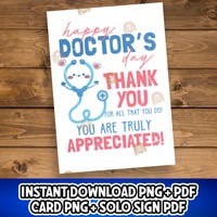 Doctor's Day Thank You Card: Printable Appreciation Gift (digital ...