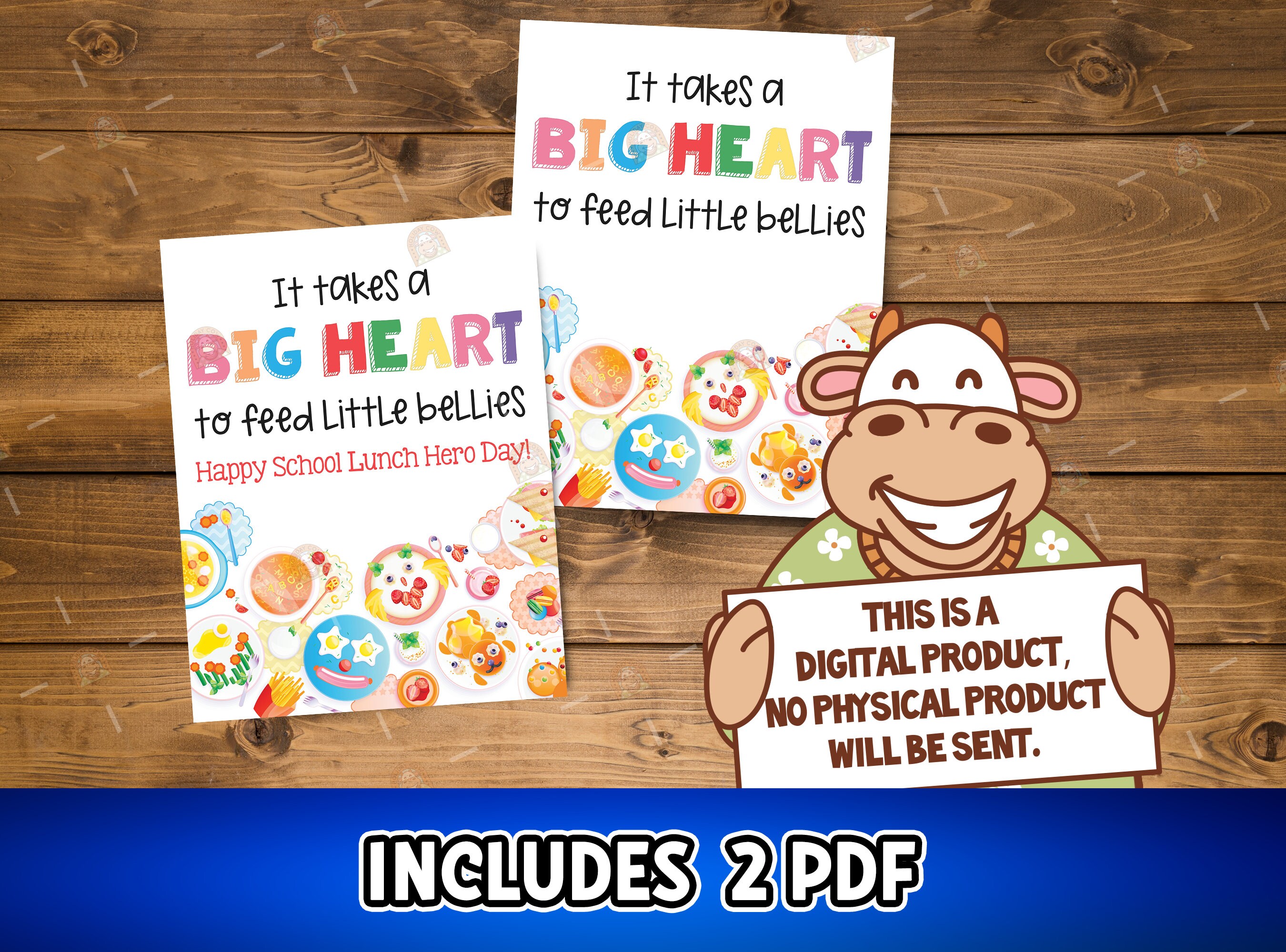 Personalized School Lunch Hero Day Card Printable, School Lunch Hero ...