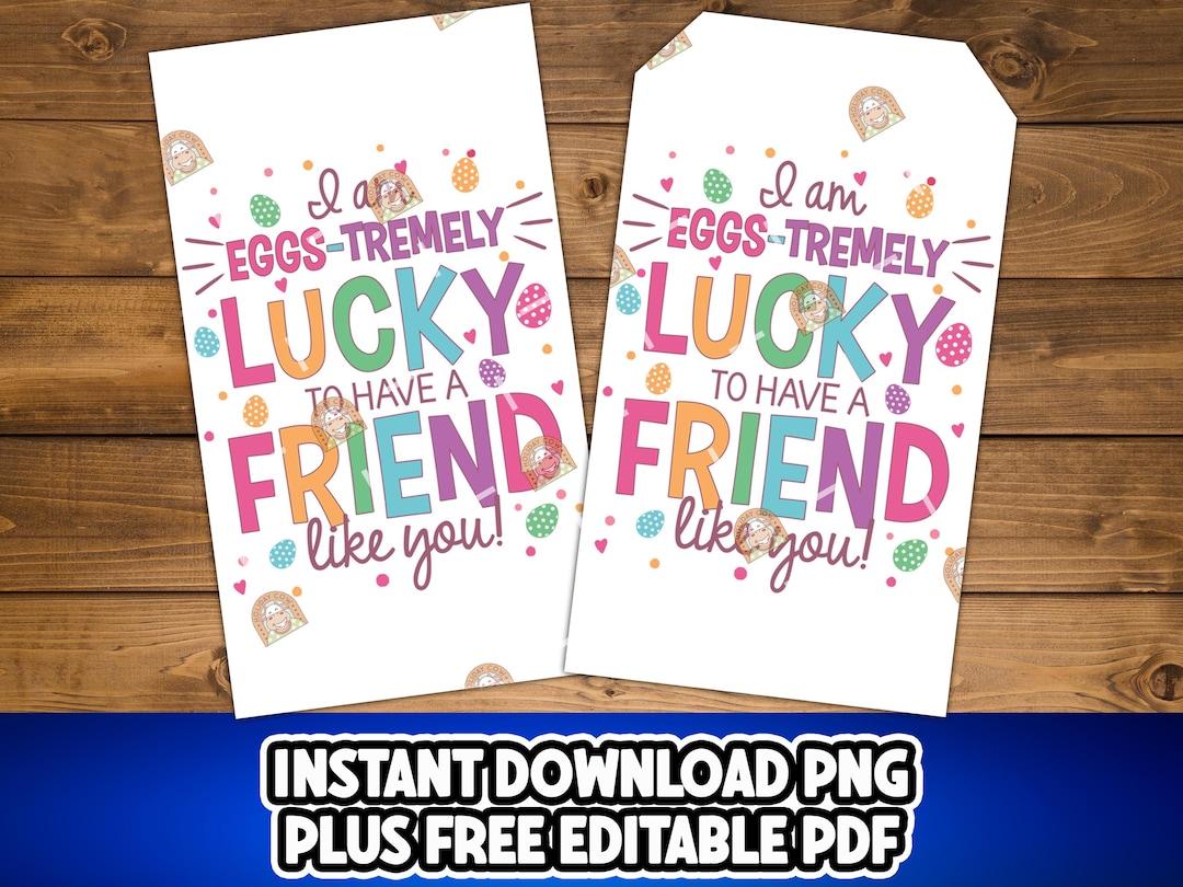 Easter Friends Gift Tag Printable, Thank You Friends Easter Gift Tag ...