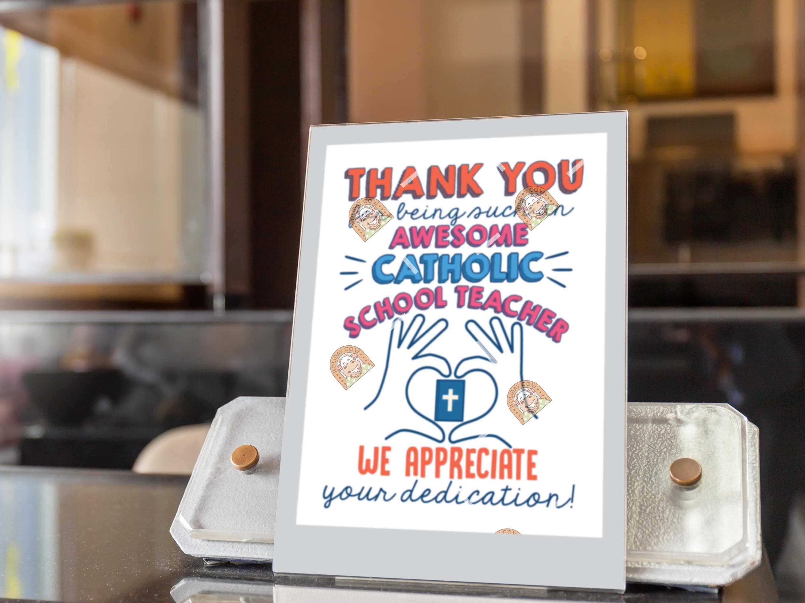 Catholic School Teacher Gift, Thank You Catholic School Teacher Card ...