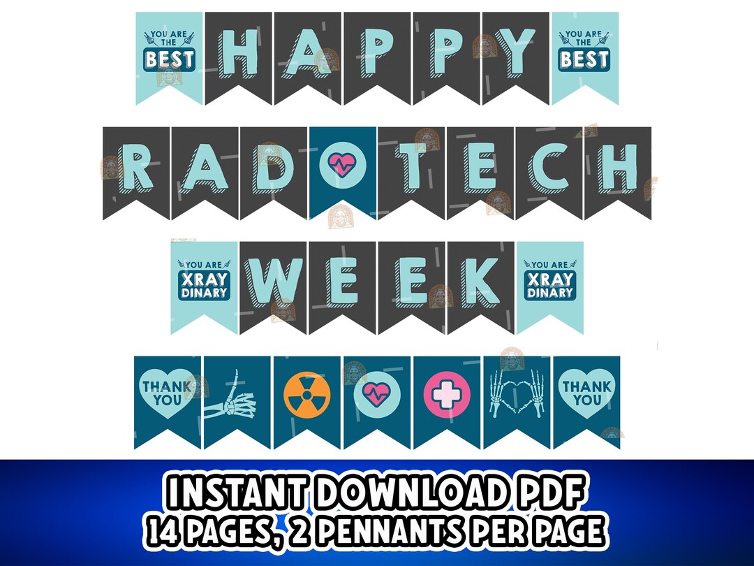 Rad Tech Week Banner Printable, Rad Tech Week Decor, Rad Tech Pennant ...