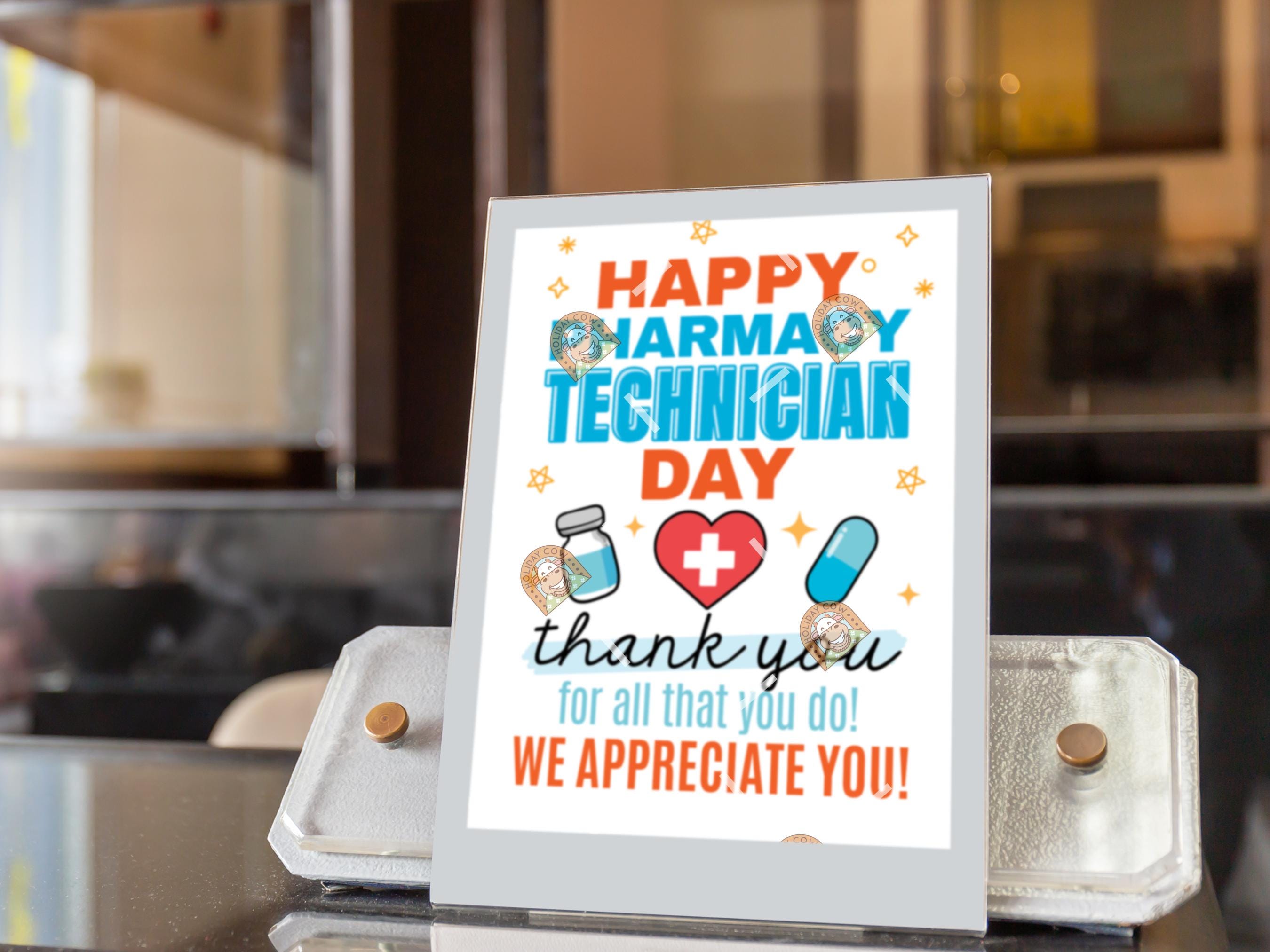 Pharmacy Tech Day Card Printable, Pharmacy Technician Day Gift ...