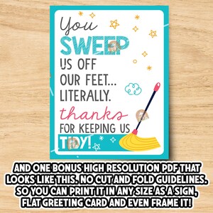 Custodian Appreciation Printable, Custodian Day Sign, Thank You ...