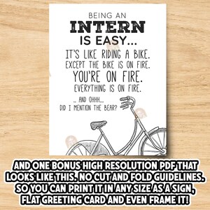 Intern Card, Printable Funny Card for Intern, Intern Day Gift, Intern ...