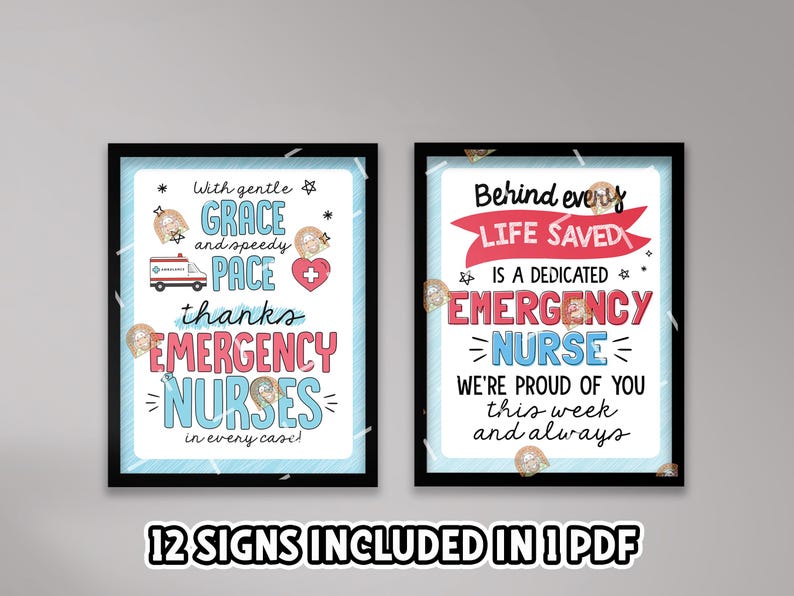 Emergency Nurses Week Signs Printable, Emergency Nurses Week Gift, ER ...