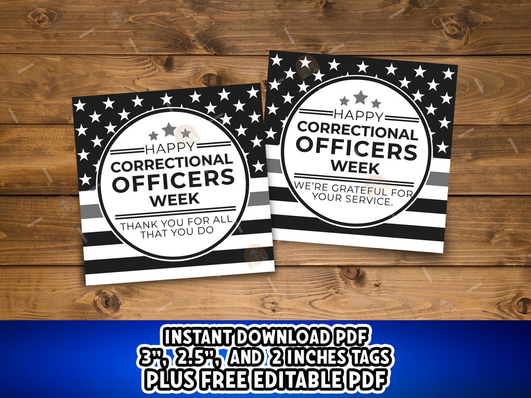 Correctional Officers Week Gift Tags Printable, Correctional Officer ...