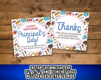 Principal Appreciation Tag, School Principal Gift Tag Printable ...