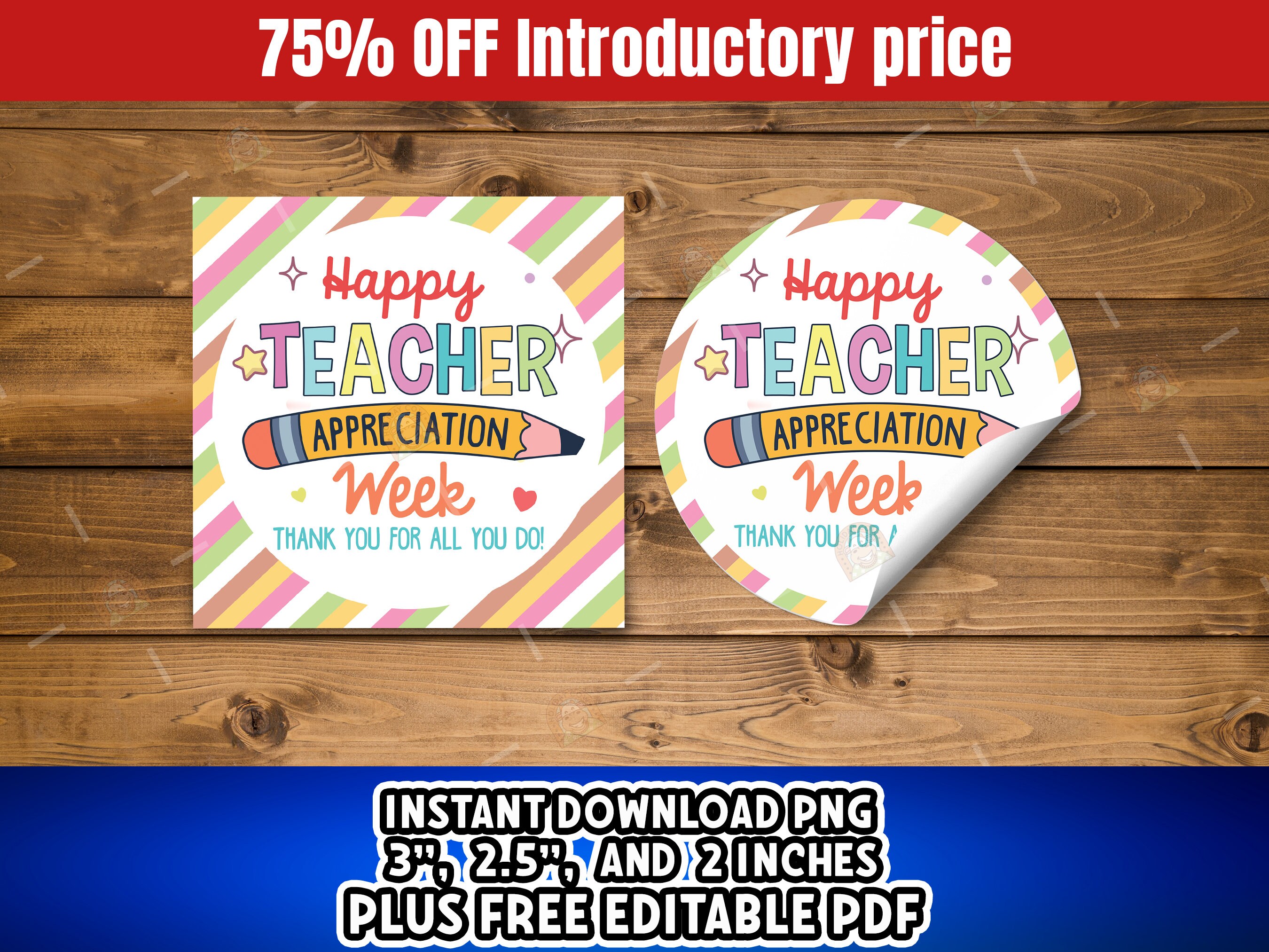 Teacher Appreciation Tags, Happy Teacher Appreciation Week Thank You ...