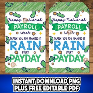 Funny Payroll Week Gift Tags Printable, National Payroll Week Tags ...
