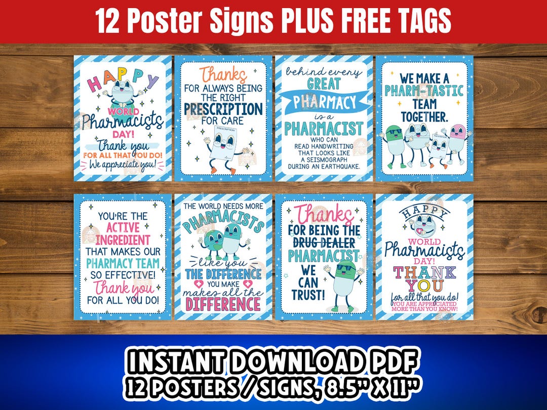 World Pharmacists Day Signs Printable, World Pharmacist Day Decor ...