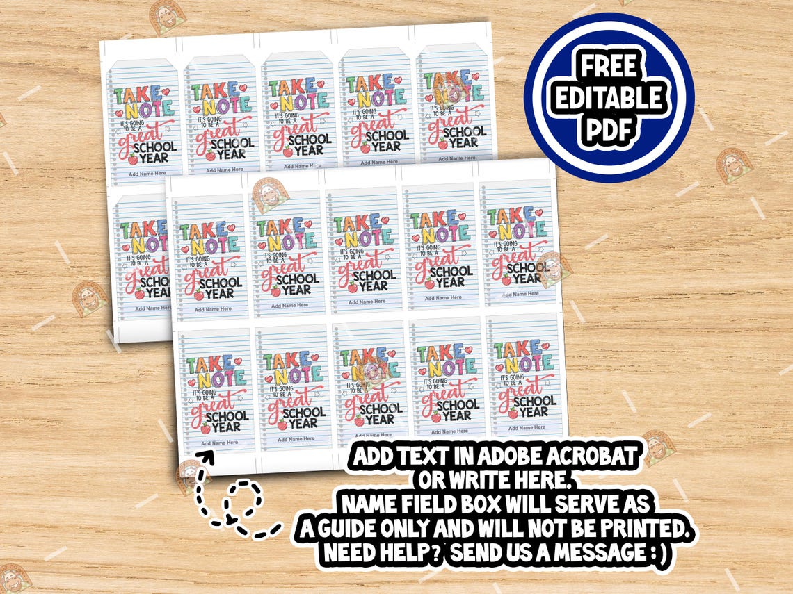 Back to School Tag Printable, Take Note Its Going to Be Great School ...