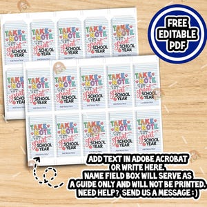 Back to School Tag Printable, Take Note Its Going to Be Great School ...