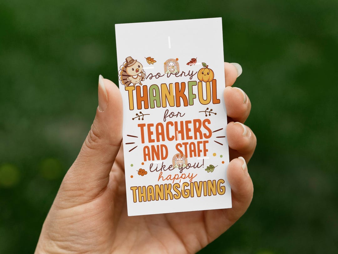 Thanksgiving Treat Tag Printable, Fall Thank You Teacher Gift Tag, Fall ...