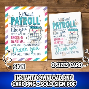 Funny Payroll Gift Printable, National Payroll Week Sign, Payroll ...