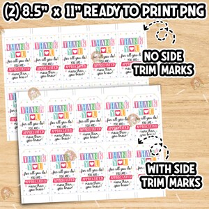 Teacher Appreciation Gift Tags Printable, Teacher Thank You Gift Tag ...