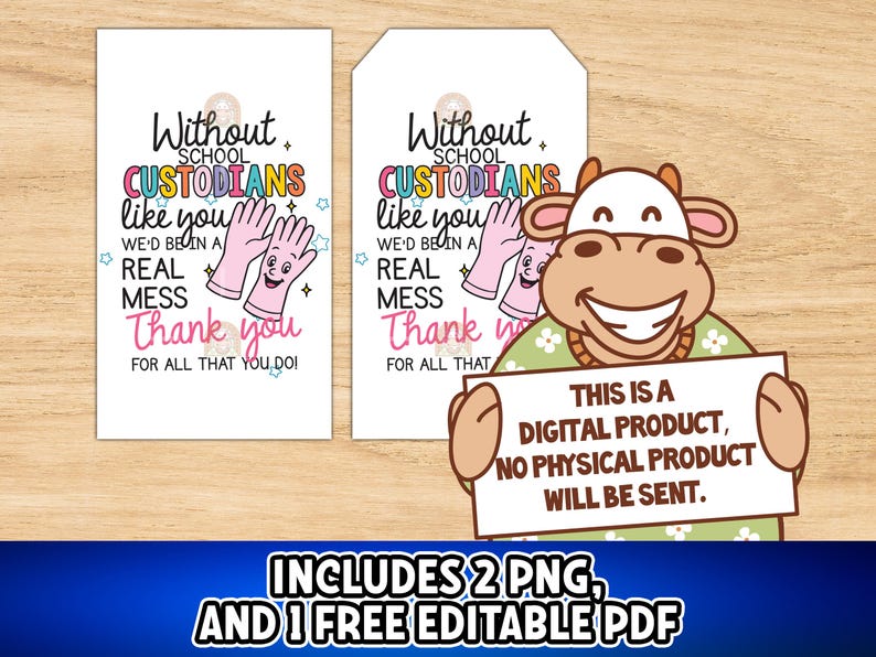 Funny School Custodian Gift Tag, Printable School Custodian ...