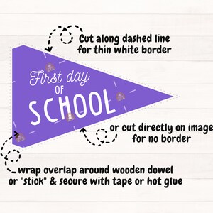 Printable First Day of School Pennant Flags, Back to School Flag, First ...