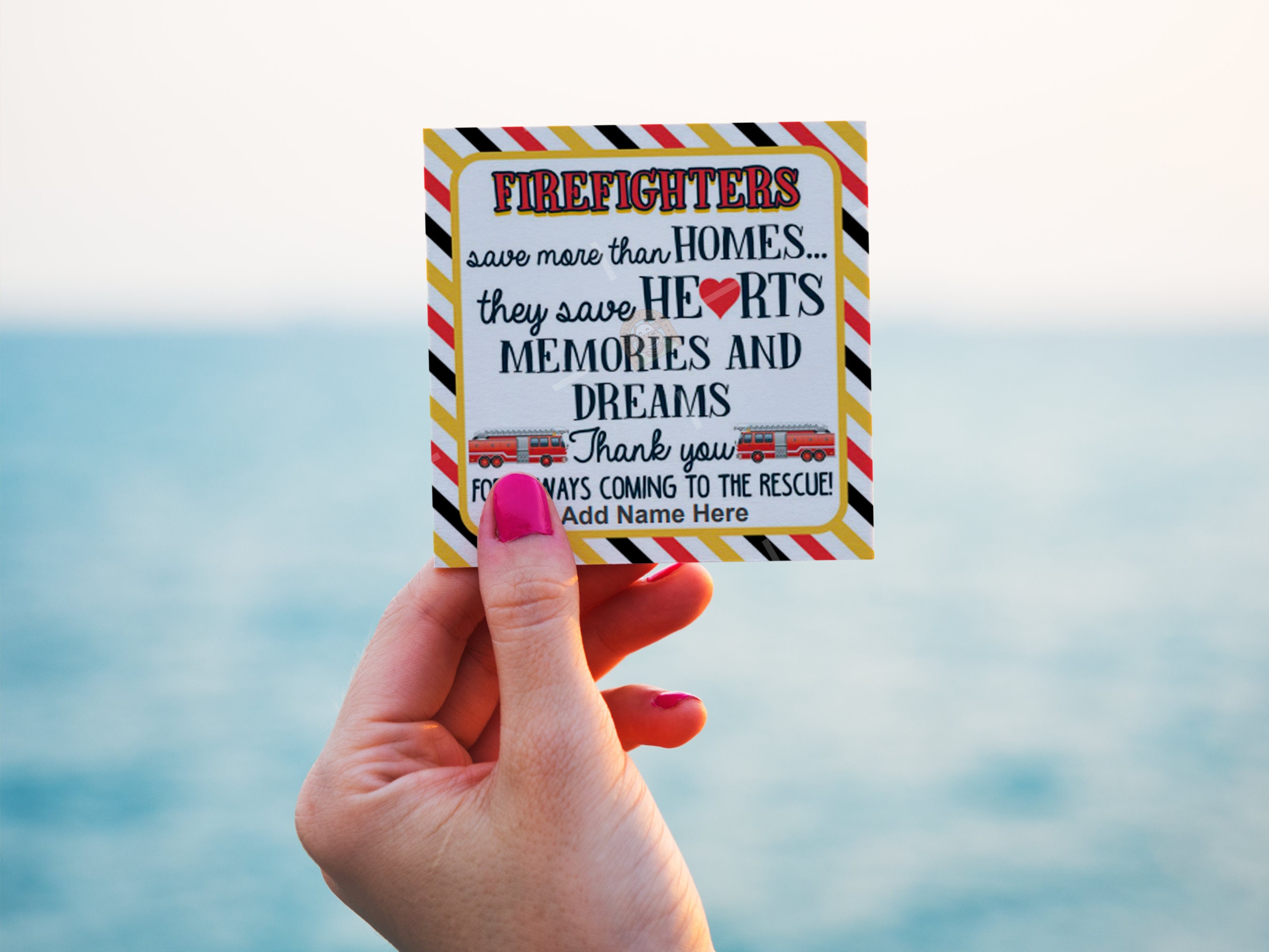 Firefighter Tags Printable, Firefighter Appreciation Tags, Firefighter ...