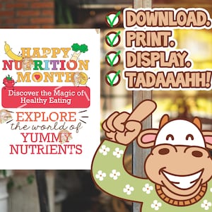 Nutrition Month Signs Printable, School Nutrition Month Décor ...