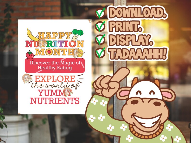 Nutrition Month Signs Printable, School Nutrition Month Décor ...