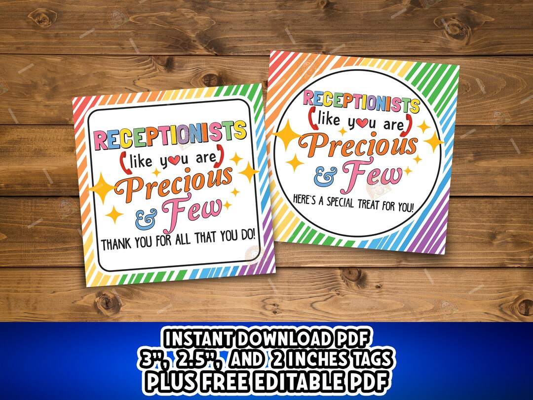 Receptionists Gift Tags Printable, Receptionists Day Tag, Receptionist ...