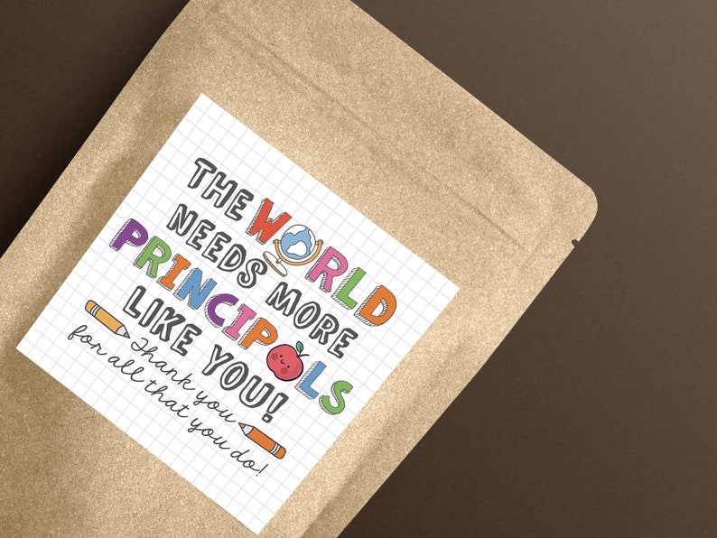 Principal Appreciation Tag, School Principal Gift Tag Printable ...
