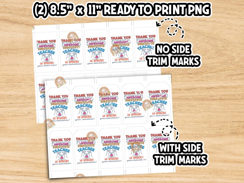 Substitute Teacher Gift Tag Printable, Substitute Teacher Tag ...
