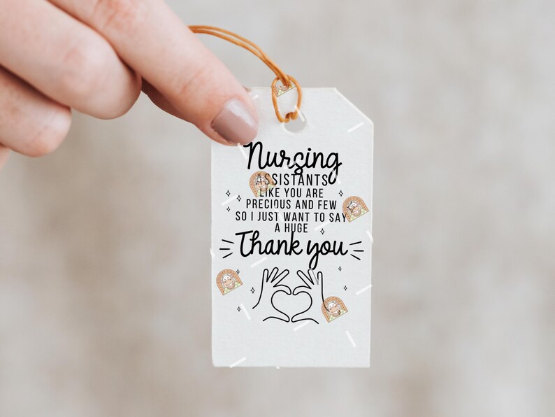 Nursing Assistant Gift Tag, Printable CNA Week Tag for CNA Week, Thank ...