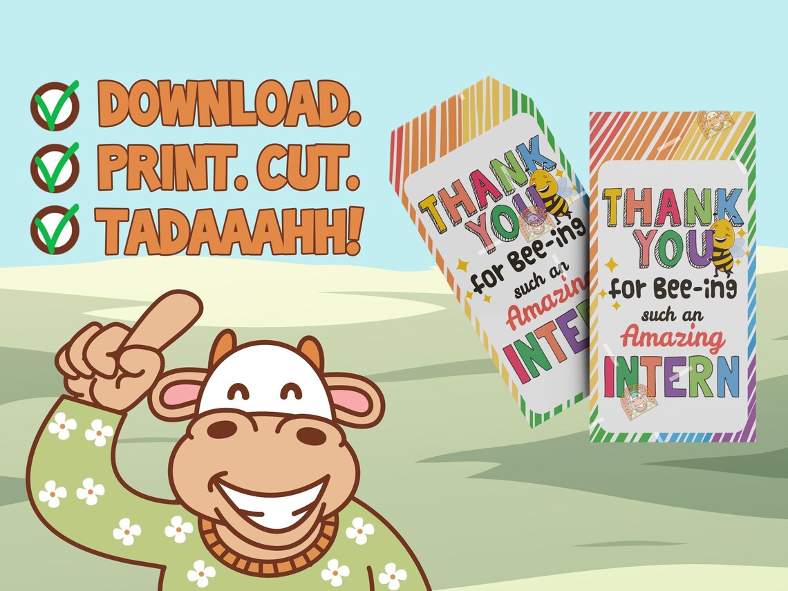 Intern Tag, Printable Tags for Intern, National Intern Day Gift Tags ...