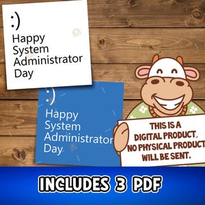 Sysadmin Gift Tags, System Administrator Day Tag Printable, System ...