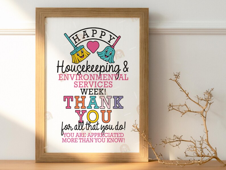 Housekeeping & Environmental Services Week Card for EVS Appreciation ...