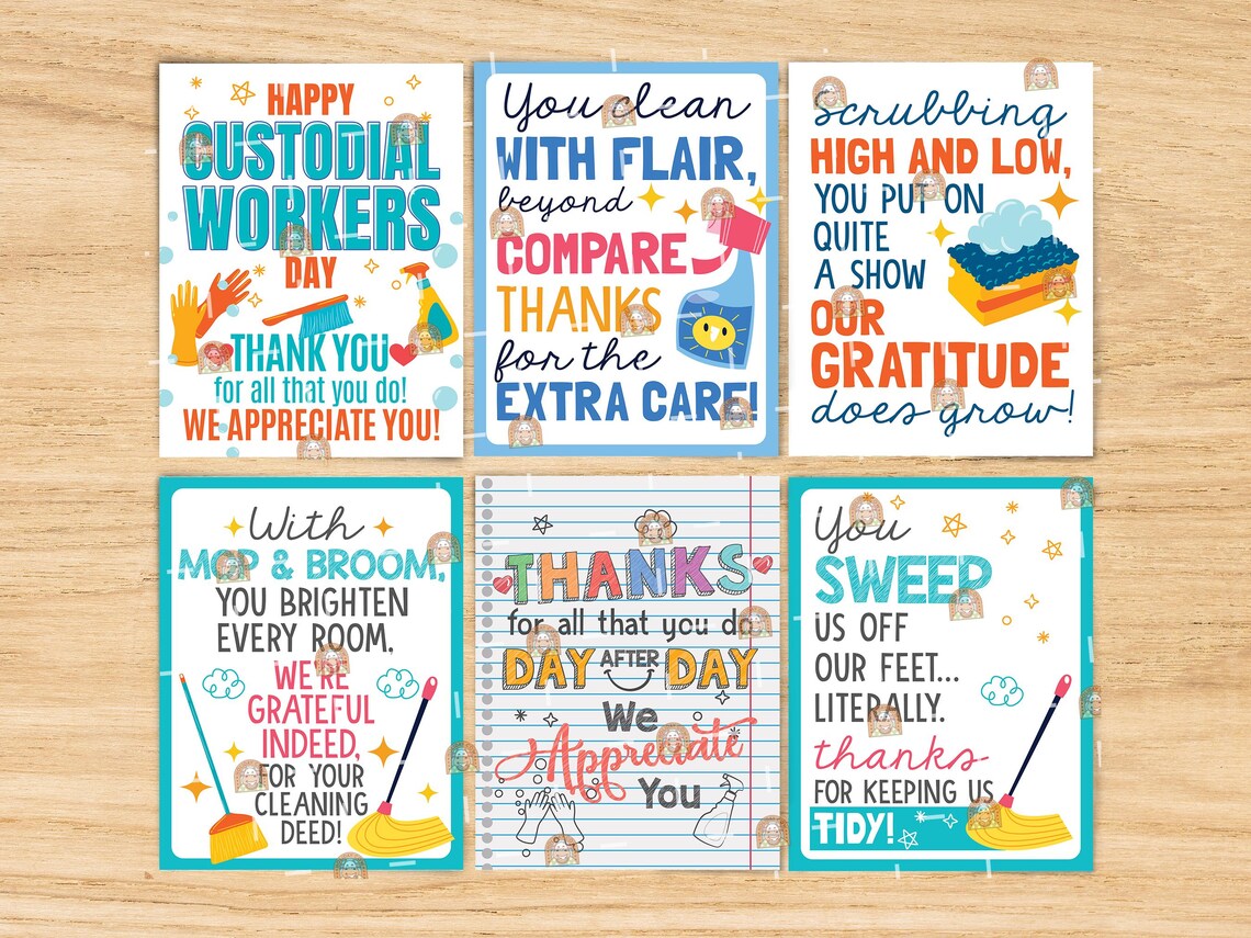 Custodial Workers Day Signs Printable, Custodial Worker Appreciation ...
