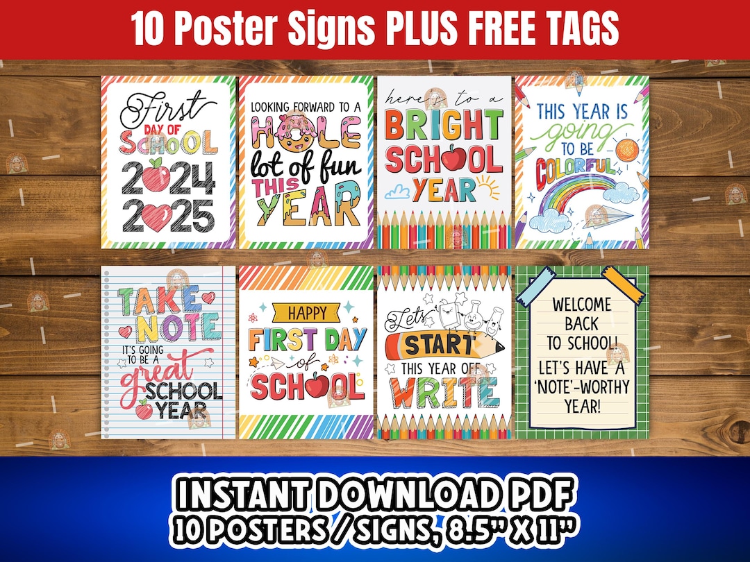 Back to School Sign First Day of School Classroom Decorations, First ...